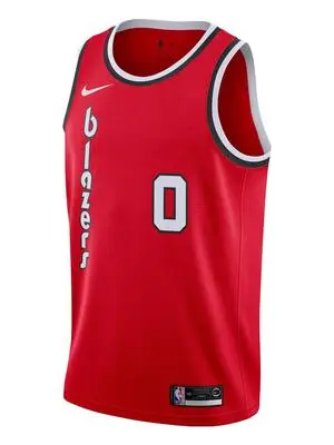 Nike X Nba Portland Trail Blazers 'damian Lillard 0' Jersey - Red/multi-color