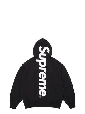 Supreme Ss26 Satin Appliqué Hooded Sweatshirt - Black