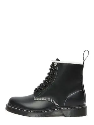 Dr. Martens 1460 Contrast Stitch Leather Boots - Black