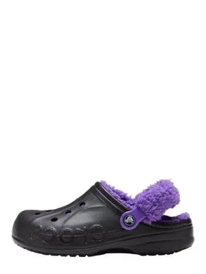 CROCS Crocs Baya Lined Fuzz Strap Clogs Black/purple