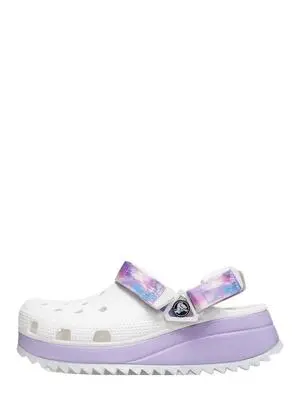 CROCS Classic Casual Sandals With Graphic Straps - White/purple