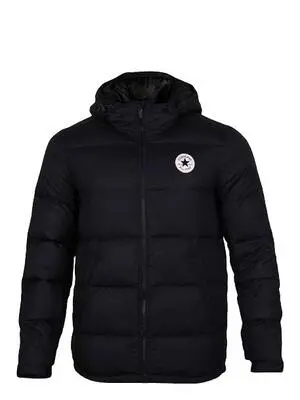 CONVERSE Short Hooded Down Jacket - Black