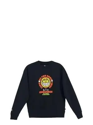 CONVERSE Graphic Pullover Crew Sweatshirt - Black