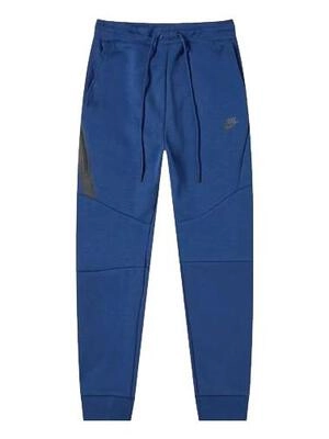 Nike Tech Fleece Drawstring Tight Sports Pants - Blue