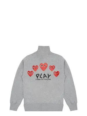 Play Comme Des Garcon (wmns) Comme Des Garcons Play 5 Hearts Full Zip Jacket 'grey' Grey