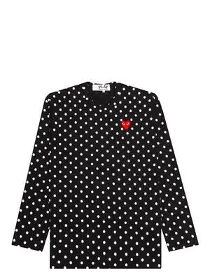 Play Comme Des Garcon Polka Dot Long Sleeves Tee White - Black