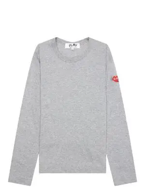 Play Comme Des Garcon X Invader Long Sleeve T-shirt - Grey