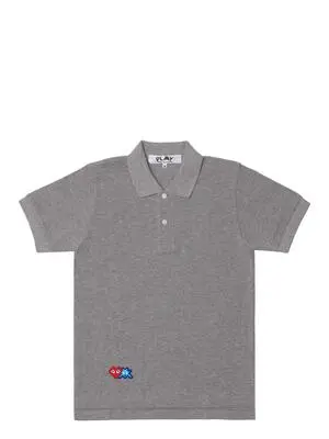 Play Comme Des Garcon Comme Des Garcons Play Ss25 X Invader Pixel Heart Polo Shirt 'grey' Grey