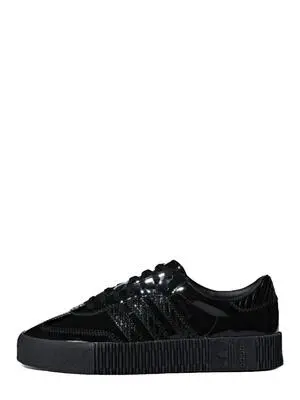 Adidas Sambarose Patent Platform Sneakers - Black