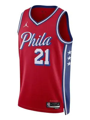 JORDAN X Nba Philadelphia 76ers Statement Edition Swingman Jersey Joel Embiid 21 - Red/multi-color