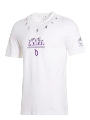 Adidas Alphabet Printing Round Neck Pullover Casual Short Sleeve White T-shirt - Default Color