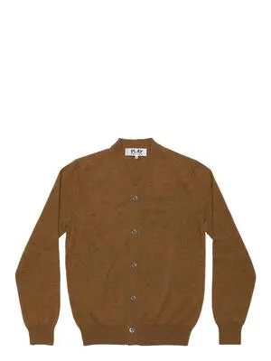 Play Comme Des Garcon Cardigan Pastel Series Sleeve Heart 'pastel Camel - Tan