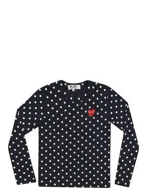 Play Comme Des Garcon Polka Dot Long Sleeve T-shirt - Tan