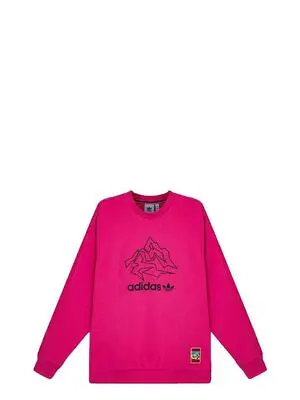 Adidas Originals Adv Crew Athleisure Casual Sports Round Neck Pullover - Pink
