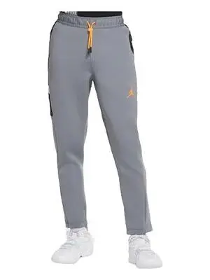 JORDAN Solid Color Lacing Knit Sports Long Pants - Gray