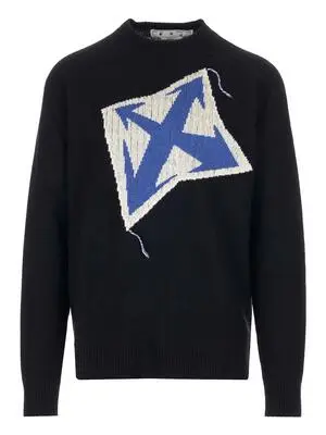 Off-White Arrows Intarsia Wool Jumper - Black
