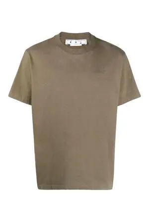 Off-White Ss22 Logo Round Neck Printing Short Sleeve Ordinary Version Green - Army