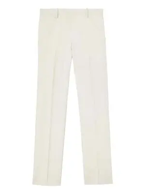 Off-White Solid Color Buckle Belt Straight Casual Pants/trousers - Default Color