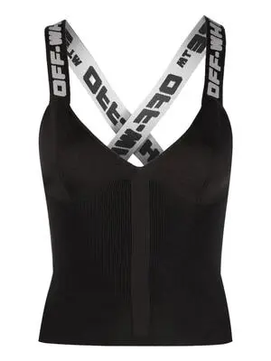 Off-White Logo-strap Vest Top - Black