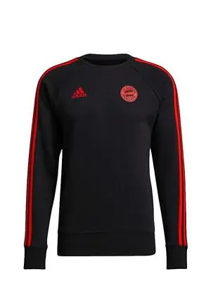 Adidas Fcb Crewneck Sweatshirt With Striped Sleeves - Multi-color