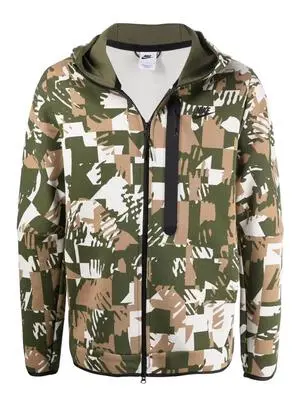 Nike Full Print Geometry Pattern Zipper Hooded Jacket - Default Colorway