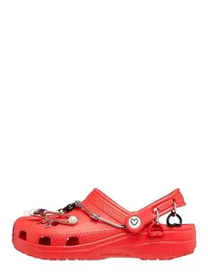 CROCS X Karol G Classic Clogs "metal Hearts - Red/silver