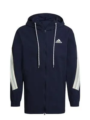 Adidas 3s Tape Jkt Colorblock Casual Sports Hooded Jacket - Navy