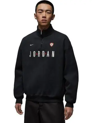JORDAN Jordan Flight Graphic Fleece 1/4-Zip Top Black/sail