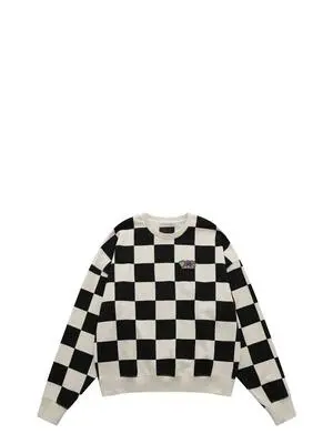 VANS Checkerboard Pullover Sweatshirt - Black/white