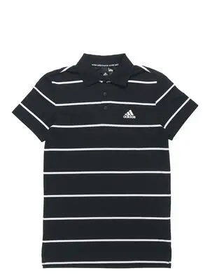 Adidas Yarn Dye Stripe Short Sleeve Polo Shirt - Black