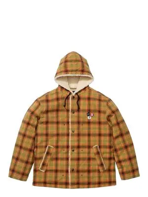 Supreme Supreme FW25 X Number (N)ine Faux Shearling Hooded Coat Plaid
