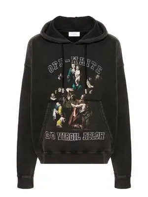Off-White Graphic Print Hoodie - Black/green