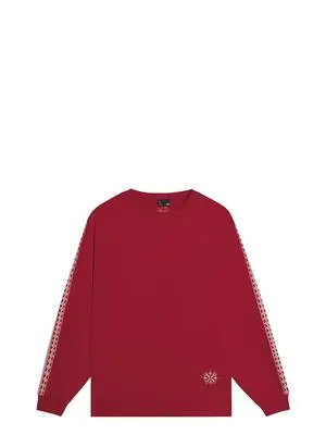LI-NING Crewneck Sweatshirt With Graphic Detail - Red/multi-color