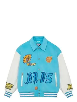 LI-NING Badfive Graphic Baseball Jacket - Blue/white