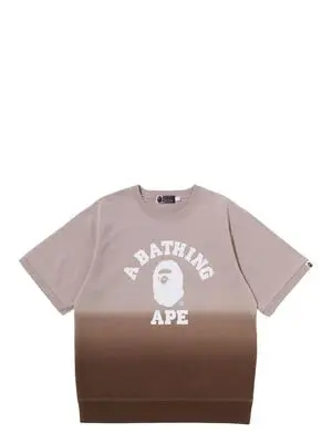 A BATHING APE College Gradation S/s Sweat Crewneck - Brown