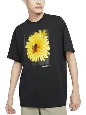 Nike Nike Sb Skateboard Men's Daisy-print Crew Neck Black Black