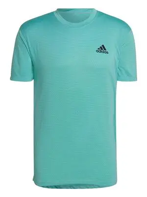 Adidas Alphabet Logo Printing Round Neck Short Sleeve Green T-shirt - Default Color