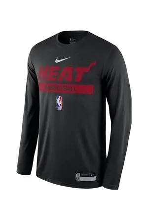 Nike X Nba Miami Heat Performance Long Sleeve T-shirt - Black/red