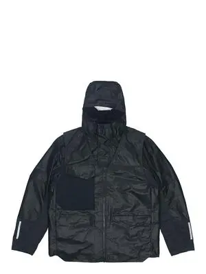 Nike Splicing Hooded Padded Windbreaker Jacket - Black
