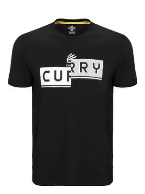 Under Armour Curry Logo T-shirt 'black White - Black/white/grey