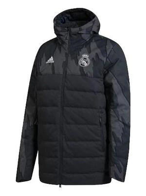 Adidas Real Madrid Hooded Down Jacket - Black