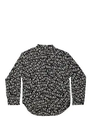 Balenciaga Logo Strips Minimal Shirt Medium Fit - Black