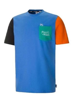 PUMA X Mr Doodle Crossover Casual Sports Round Neck Short Sleeve Blue - Default Color