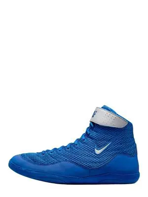 Nike Inflict Le High Top Wrestling Sneakers - Gray/blue/white