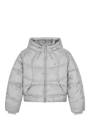 NEW BALANCE Hooded Short Down Jacket - Silver