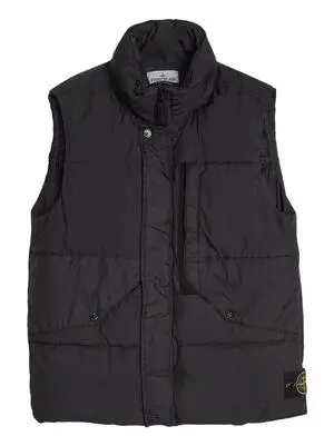Stone Island Crinkle Reps Down Vest - Black