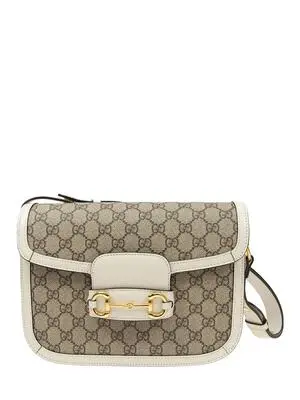 Gucci 1955 Horsebit Shoulder Bag - White