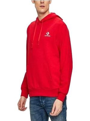 CONVERSE Star Chevron Embroidered Pullover Hoodie - Red