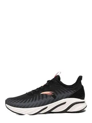 ANTA Leather Running Shoes - Black/white/orange