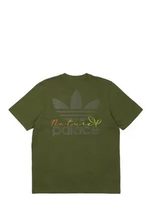 Adidas Originals X Palace Crossover Ss22 Ss22 Back Logo Printing Short Sleeve Green T-shirt - Wild Pine